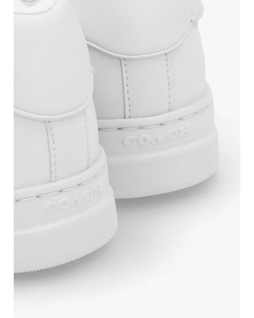 COACH High Line Optic White Leather Trainers | Lyst