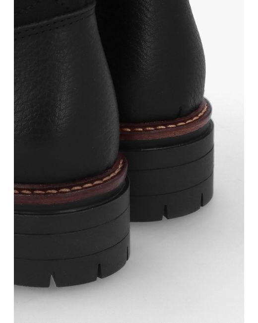 Barbour Ingrid Leather Knee High Boots Leather in Black | Lyst