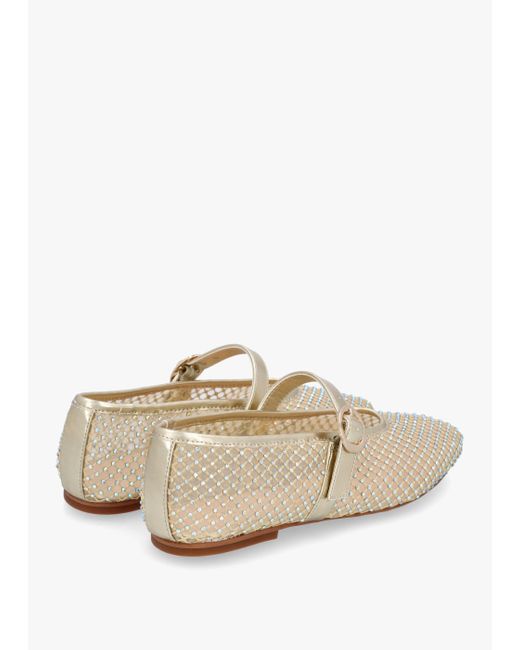 Daniel Imesh Gold Crystal Mesh Mary Jane Pumps in White | Lyst