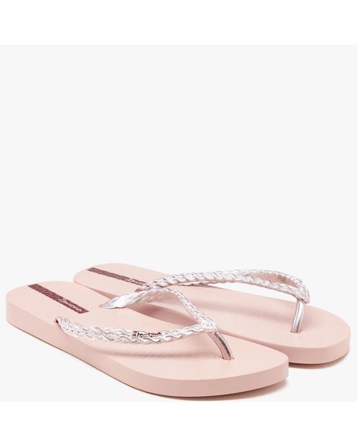 Ipanema Exuberance Chrome Rose Gold Flip Flops in Pink | Lyst