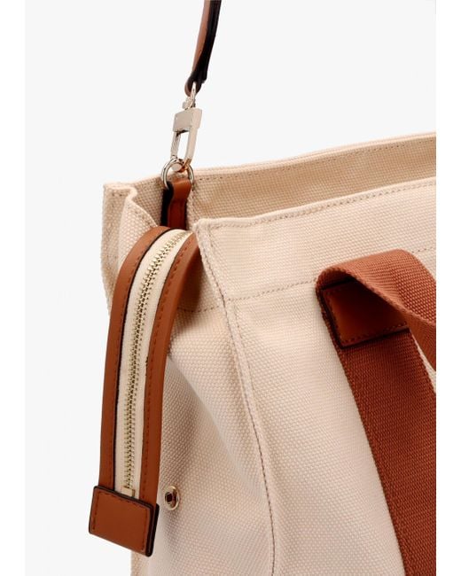 Guess Small Canvas Ii Natural Cognac Tote Bag in Brown | Lyst