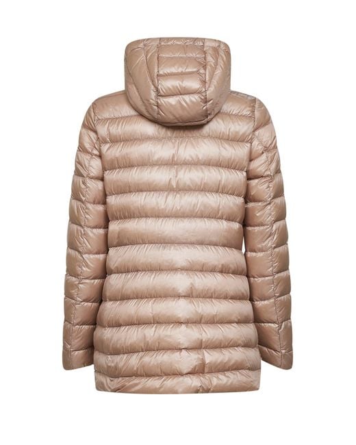 Moncler Jasmin Hooded Short Down Jacket in Natural | Lyst UK