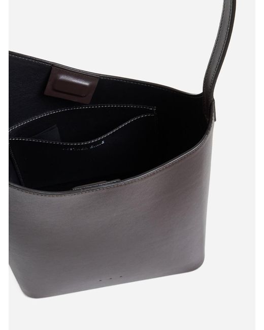 Aesther Ekme Dark Chocolate Demi Lune Shoulder Bag in Gray | Lyst