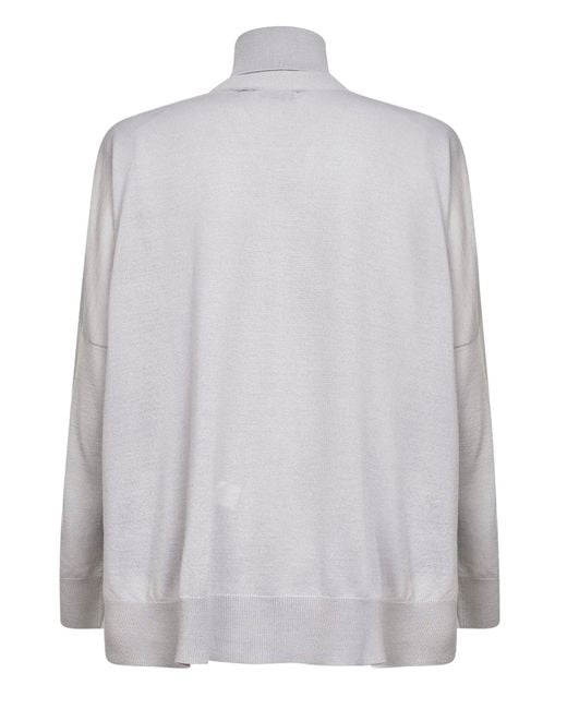 Blanca Vita Virgin Wool Knit Twin Set in Grey | Lyst UK