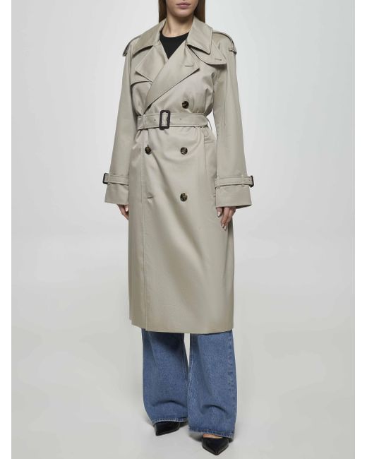 Burberry Grey Castleford Long Trench Coat in Natural | Lyst