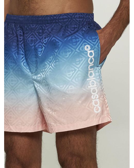 CASABLANCA Blue Blue Gradient Swim Trunks for Men | Lyst
