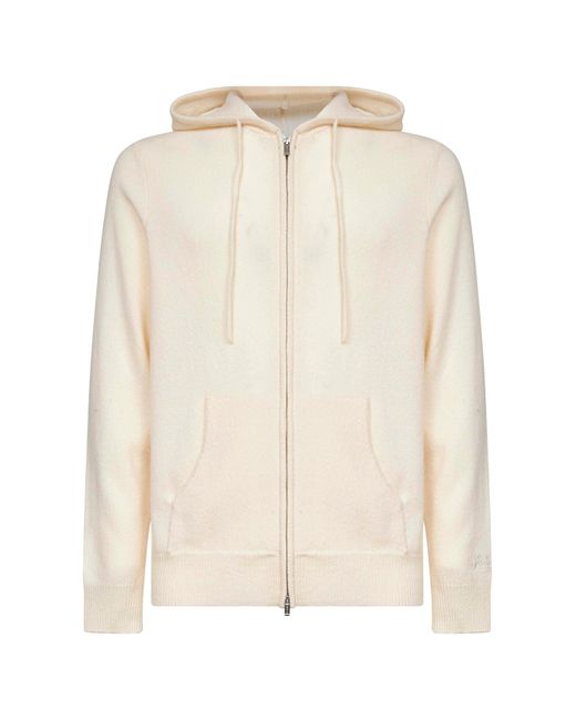 Mc2 Saint Barth Ivory Lambswool Notting Zip-Up Hoodie in White for Men ...