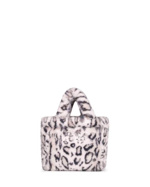 Mc2 Saint Barth Leopard Vanity Mini Soft Fur Handbag in White | Lyst UK
