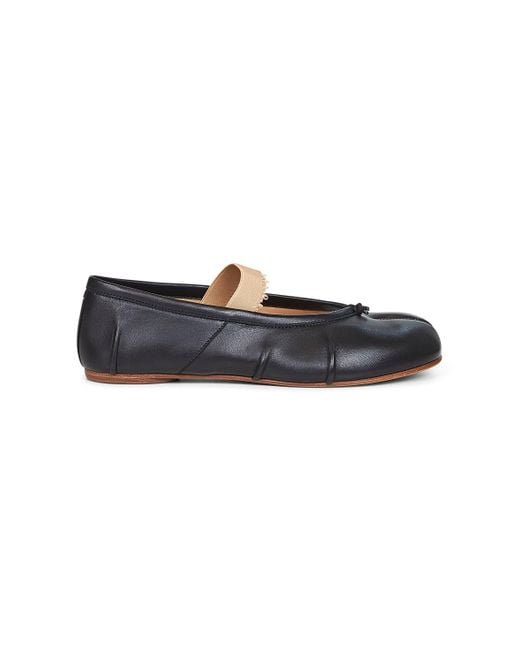 Maison Margiela Tabi Elastic Band Ballet Flats in Black | Lyst UK