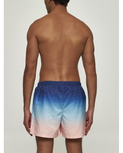 CASABLANCA Blue Blue Gradient Swim Trunks for Men | Lyst