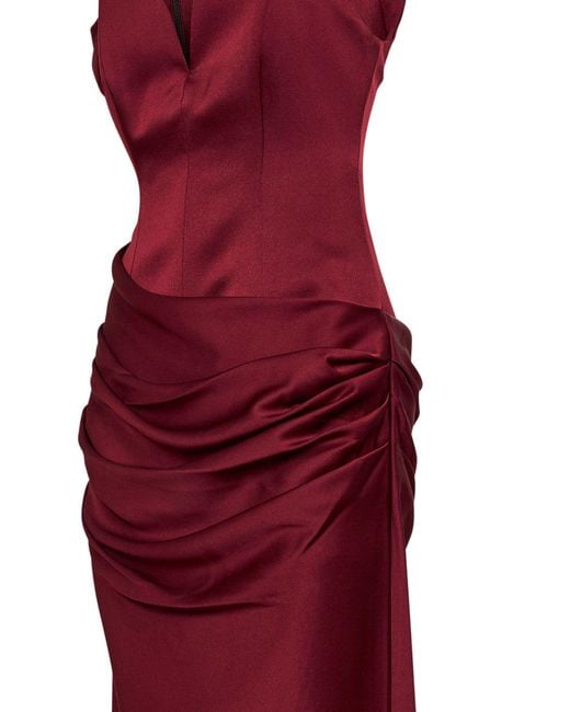 Alex Perry Dress Port Satin Crepe in Red | Lyst UK