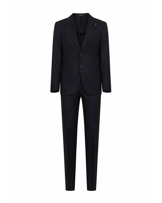 Tagliatore Suit Vesuvio Virgin Wool in Black for Men | Lyst UK