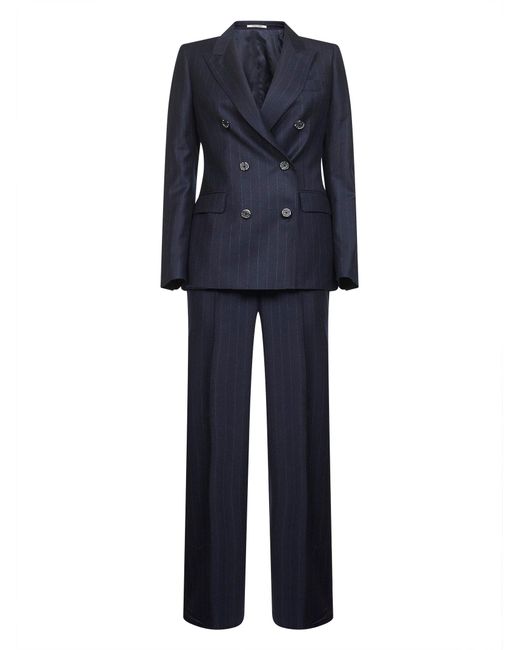 Tagliatore Pinstripe Virgin Wool Paris Suit in Blue | Lyst UK
