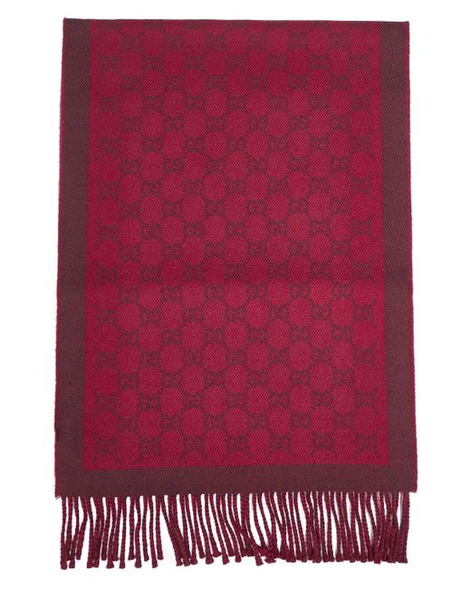 Gucci Gg Jacquard Wool Scarf in Red | Lyst UK
