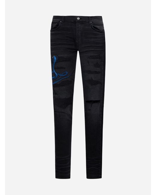 Amiri Aged Black Blue Poison Archival Jeans for Men | Lyst