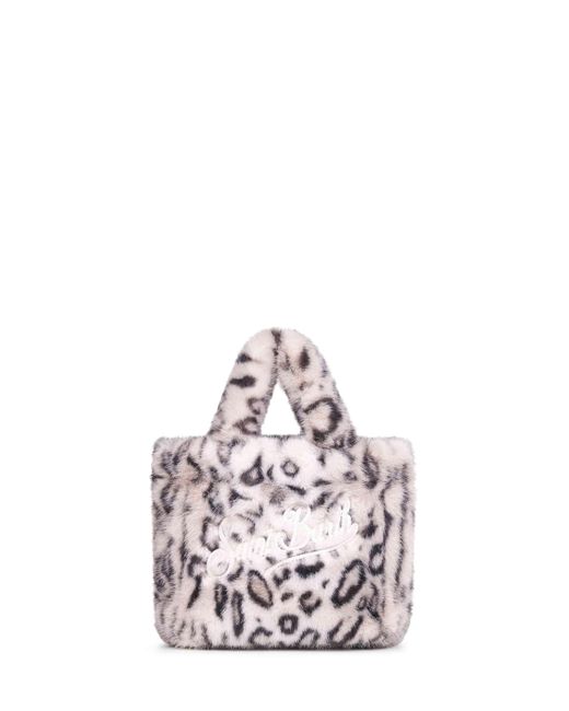 Mc2 Saint Barth Leopard Vanity Mini Soft Fur Handbag in White | Lyst UK