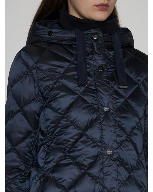 Max Mara Risoft Reversible Nylon Down Jacket in Blue | Lyst