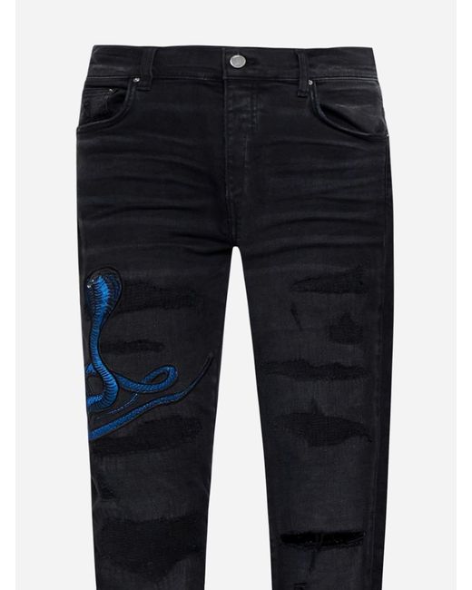 Amiri Aged Black Blue Poison Archival Jeans for Men | Lyst