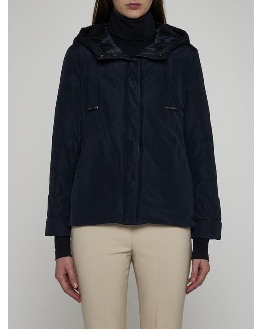 Max Mara Risoft Reversible Nylon Down Jacket in Blue | Lyst