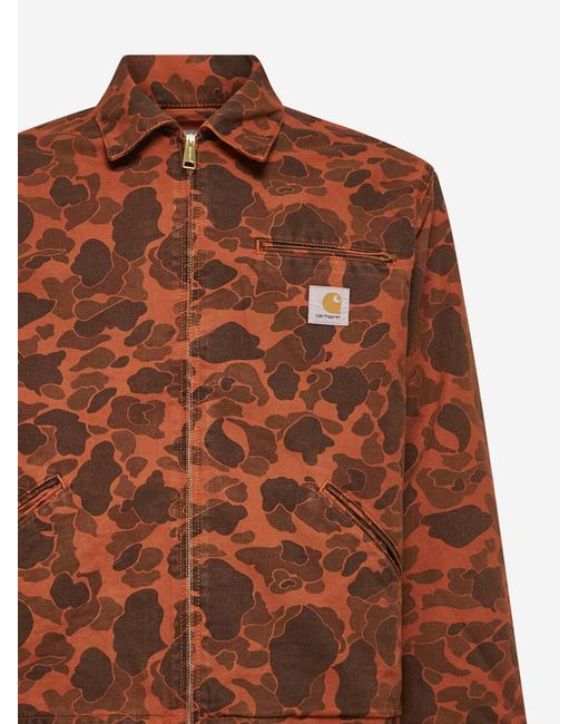 Carhartt Orange Duck Detroit Jacket in Brown for Men | Lyst