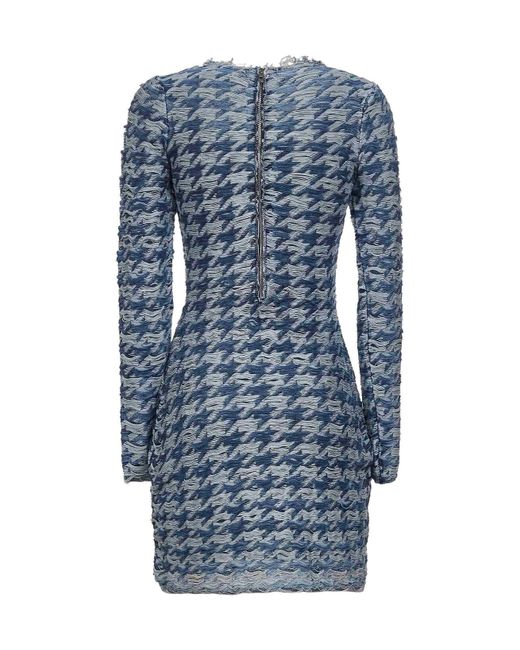 DIESEL Light Houndstooth Denim M-Halma Minidress in Blue | Lyst UK