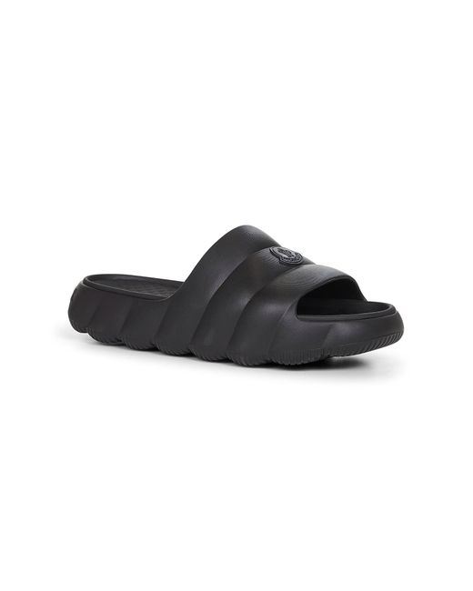 Moncler Eva Quilted Lilo Sliders in Black for Men | Lyst