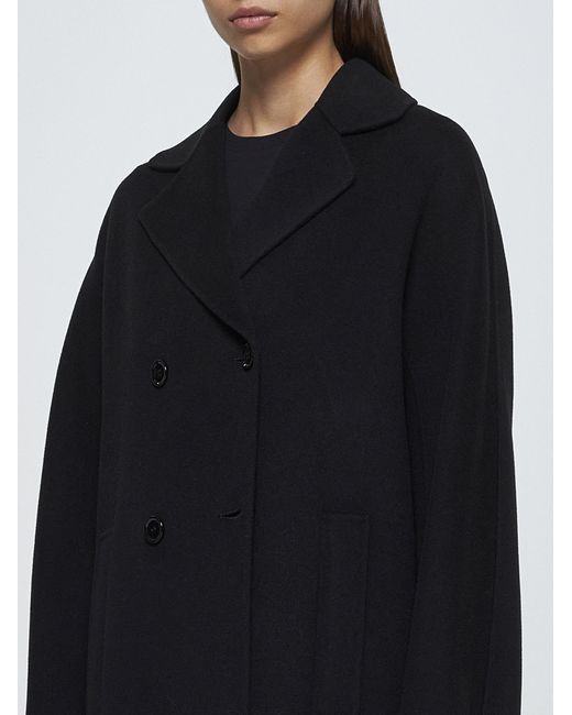 Max Mara Capi Double-breasted Wool Coat in Black | Lyst
