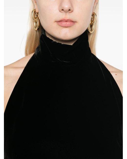 Max Mara Shaved Velvet Dress in Black | Lyst