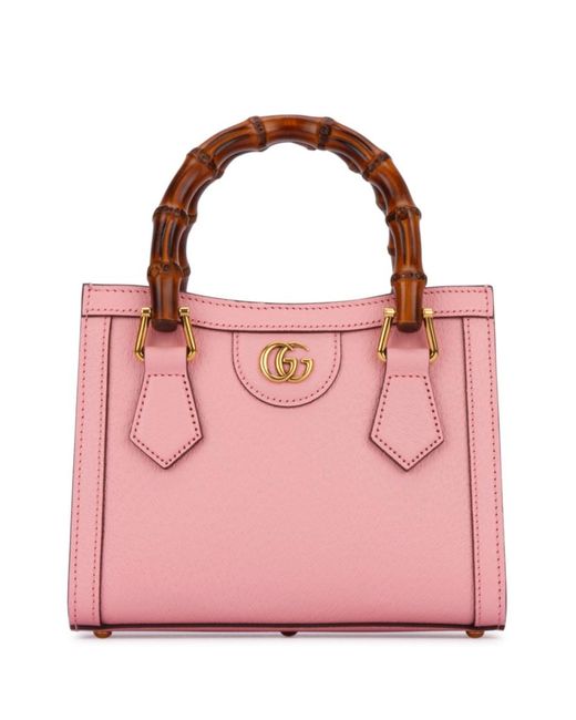 Gucci Logo-Plaque Satchel in Pink | Lyst