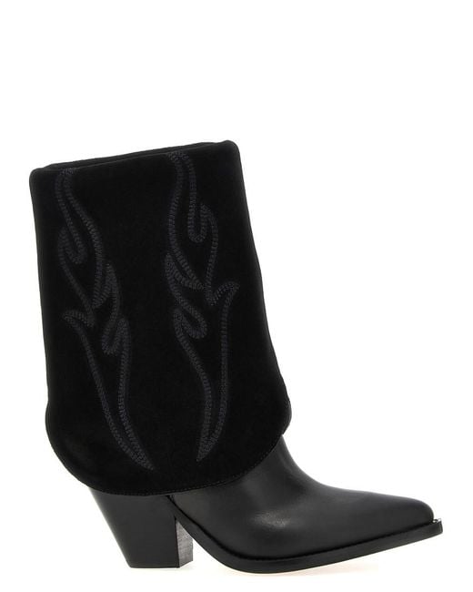 Sonora Boots Pointed Toe Reverse Boots in Black | Lyst