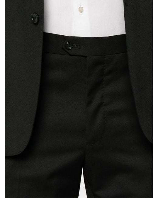 Tagliatore Classic Wool Suit With English Rear Vents in Black for Men ...