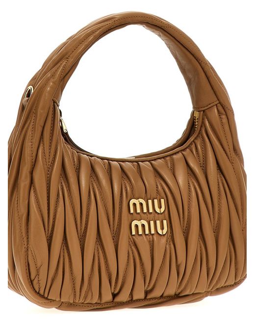 Miu Miu Light Wander Shoulder Bag in Brown | Lyst