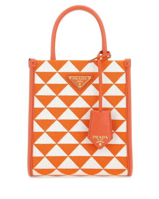 Prada Symbole Mini Crossbody Bag in Orange | Lyst