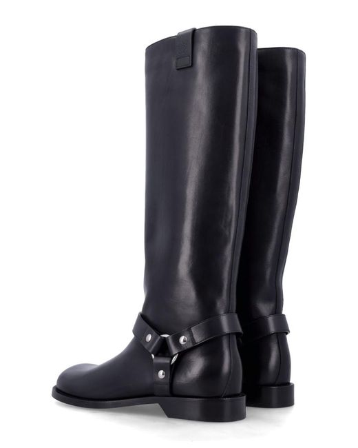 Loewe Campo Biker High Boots in Blue | Lyst