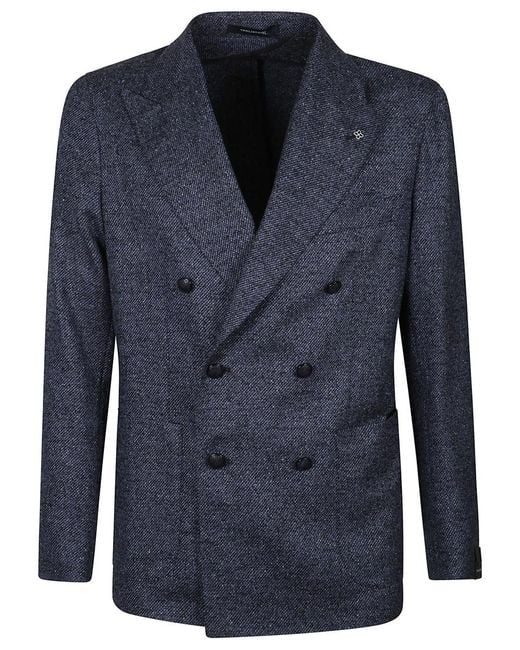 Tagliatore Montecarlo Double-Breasted Jacket in Blue for Men | Lyst