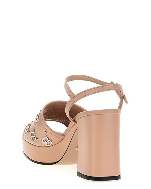 Gucci Logo Heels in Pink | Lyst