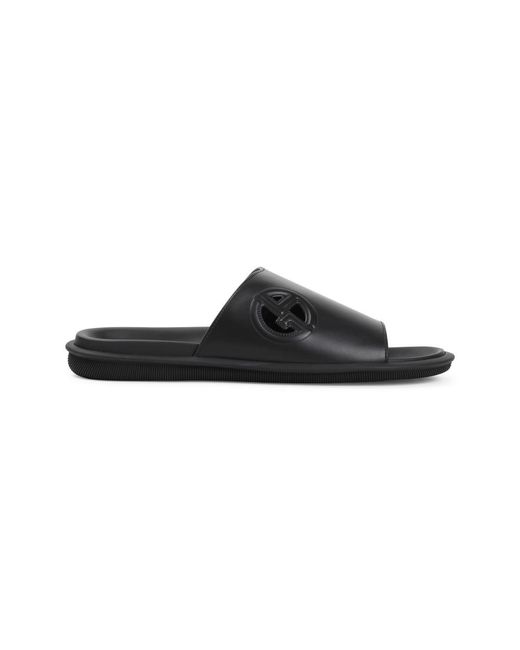 Giorgio Armani Slide Sandals in Black for Men | Lyst