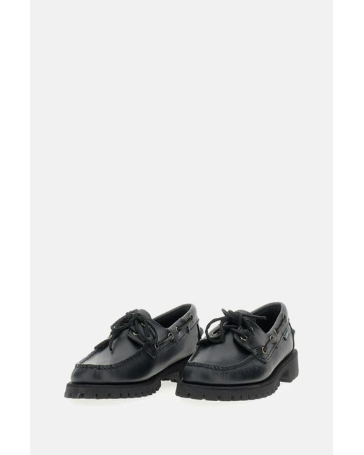 Sebago Logo Leather Loafers in White | Lyst