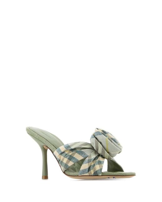 Burberry Fabric Heels in Metallic | Lyst
