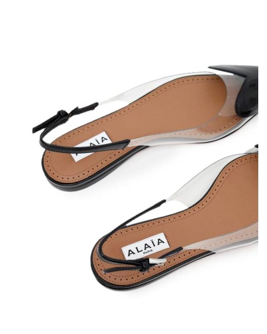 Alaïa Slingback Sandals in White | Lyst
