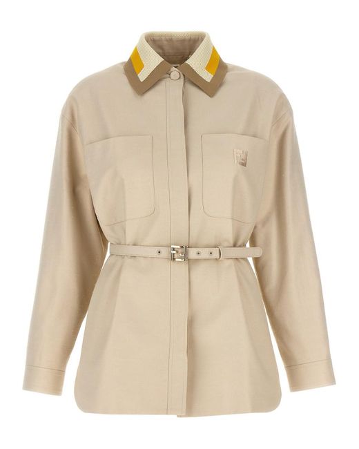 Fendi Go-To Jacket Jacket in Natural | Lyst