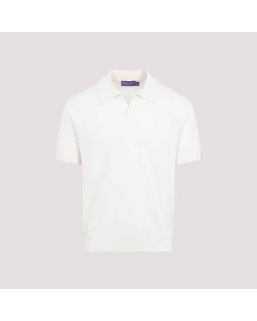 Ralph Lauren Cream Cotton Polo in White for Men | Lyst
