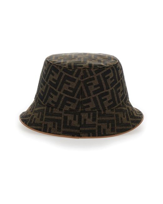 Fendi Dark Signature Bucket Hat in Black | Lyst
