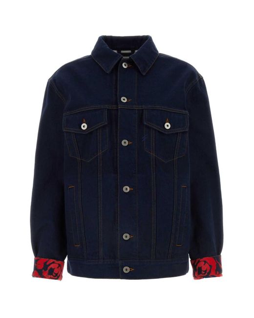 Burberry Oversized Denim Jacket in Blue | Lyst