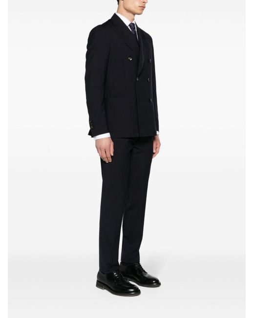 Lardini Double-Breasted Wool Suit in Black for Men | Lyst