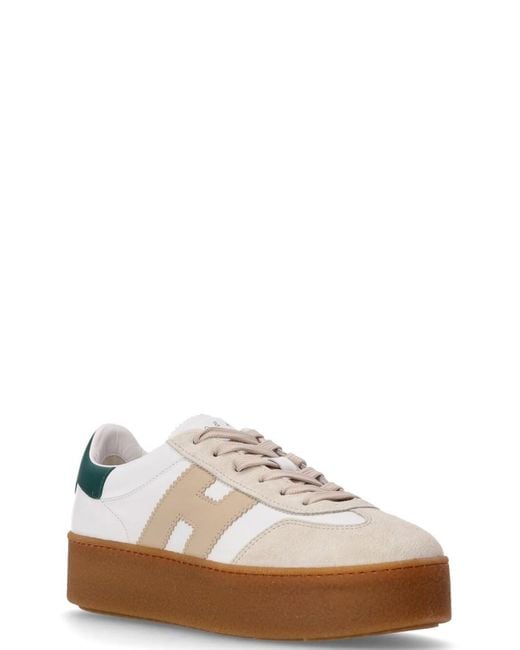 Hogan Cool Platform Leather Low-Top Sneakers in White | Lyst