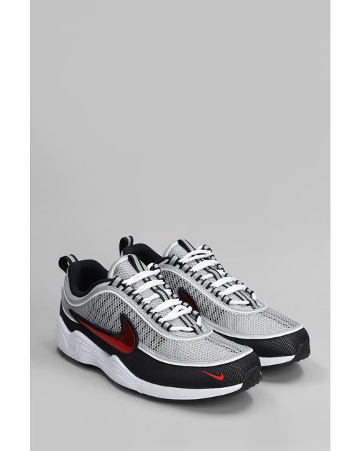 Nike Air Zoom Spiridon Sneakers In Silver Fabric in White for Men | Lyst