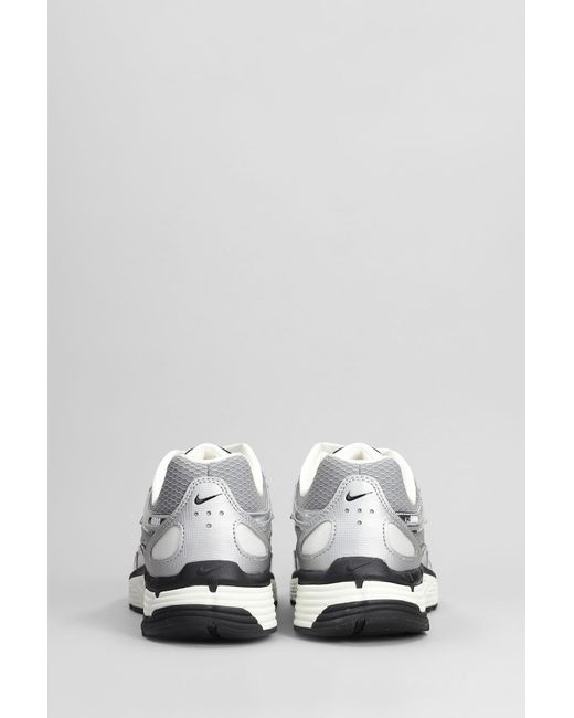 Nike P-6000 Sneakers In Silver Leather And Fabric in White for Men | Lyst
