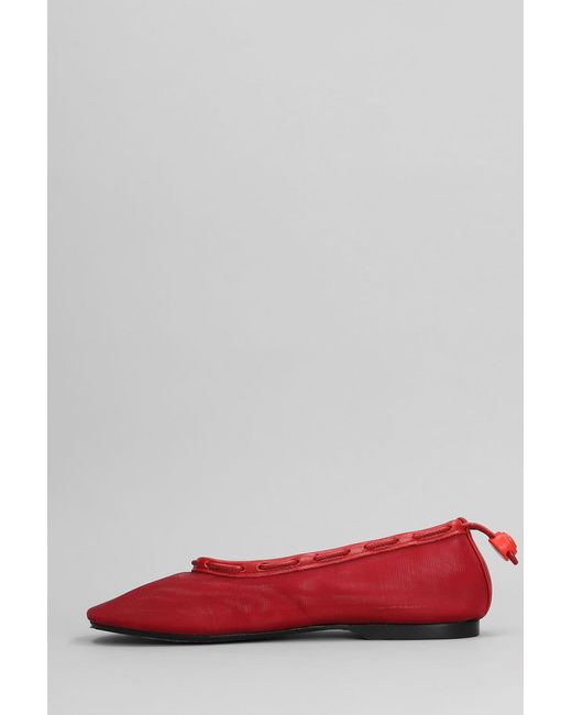 Alohas Gill Mesh Ballet Flats In Red Leather | Lyst