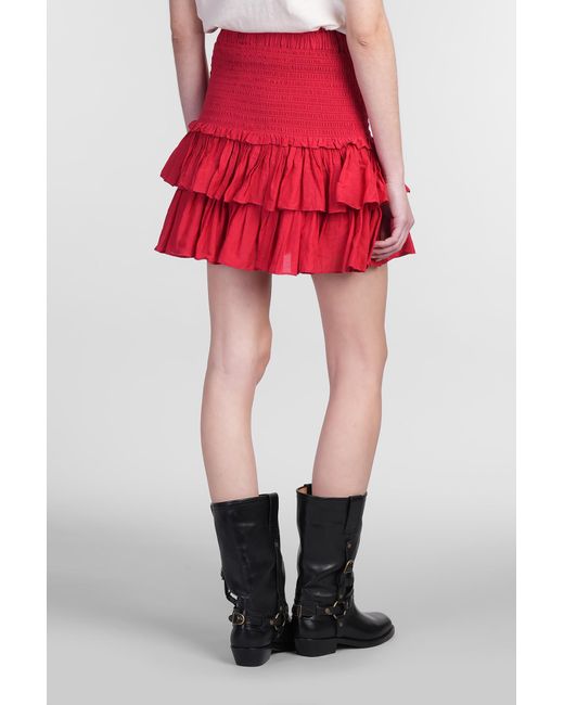 Isabel Marant Naomi Skirt In Red Cotton | Lyst